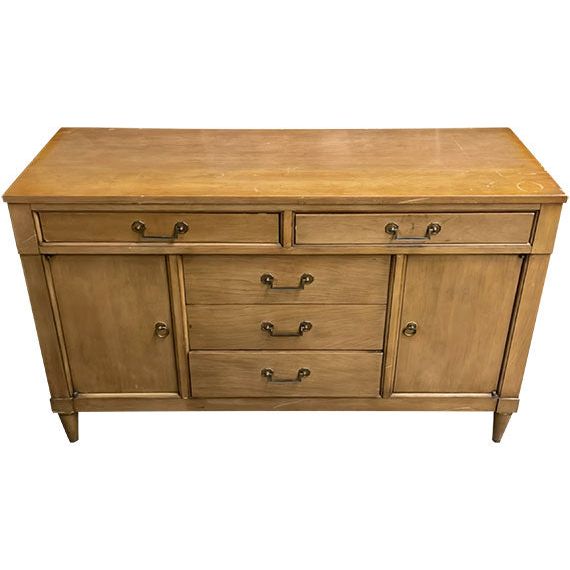 52" Unfinished 2 Door 5 Drawer Vintage Buffet #08599 – MegMade Store