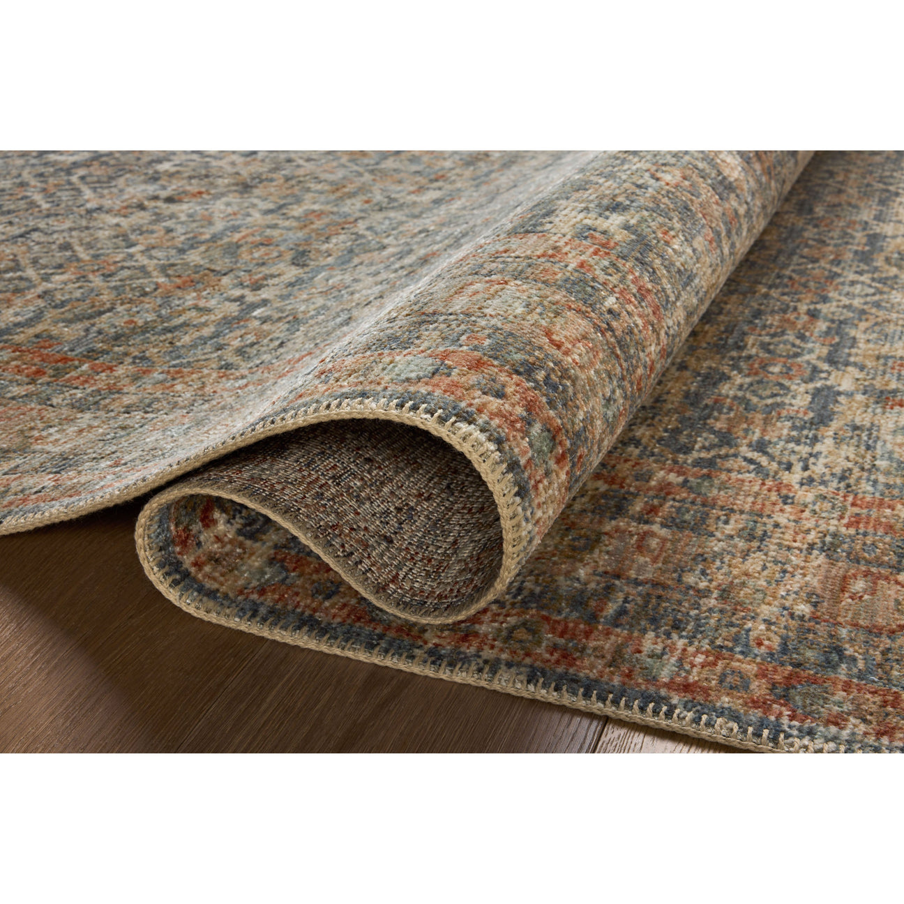 Heritage Blue / Rust Rug | MegMade – MegMade Store
